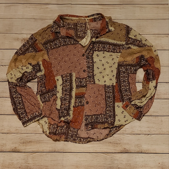 Mystree | Tops | Nwt Mystree Patchwork Button Down | Poshmark